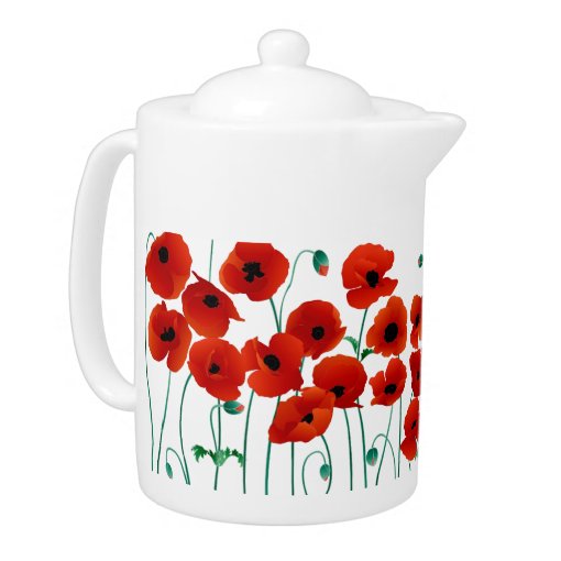 Red Poppy Teapot | Zazzle