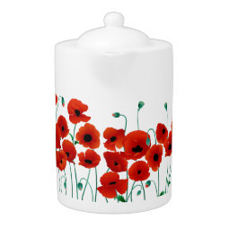 Red Poppy Teapot | Zazzle