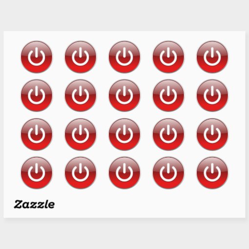 Red Power Button sticker | Zazzle