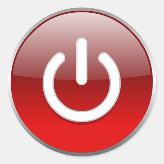 Red Power Button sticker | Zazzle.com