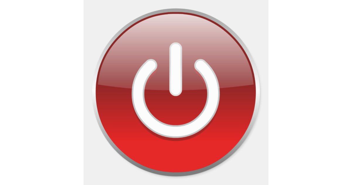 Red Power Button sticker | Zazzle