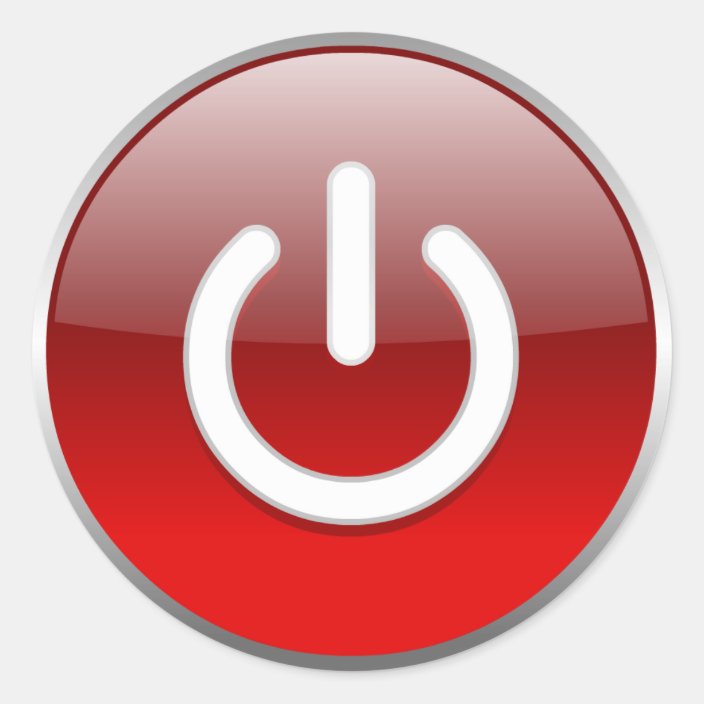 Red Power Button sticker | Zazzle.com
