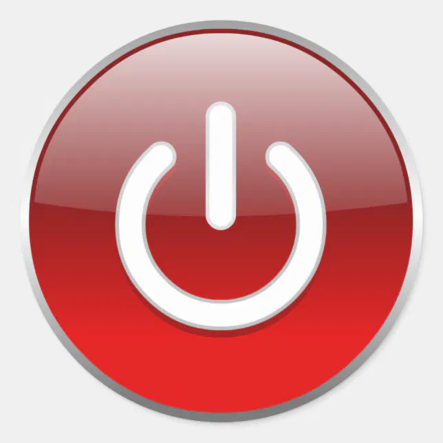 Red Power Button sticker | Zazzle