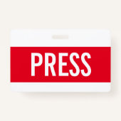 Red Press All Access Pass Horizontal ID Badge | Zazzle