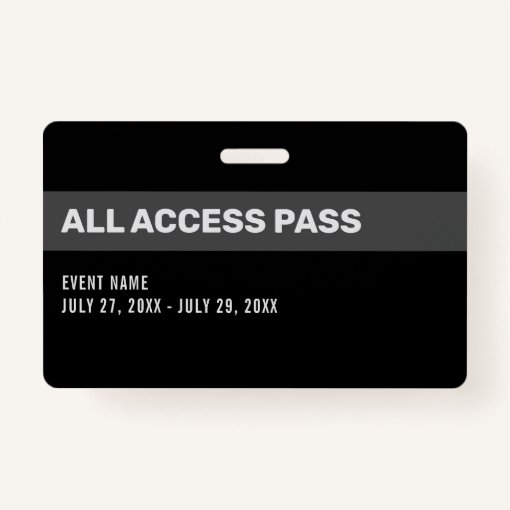 Red Press All Access Pass Horizontal ID Badge | Zazzle