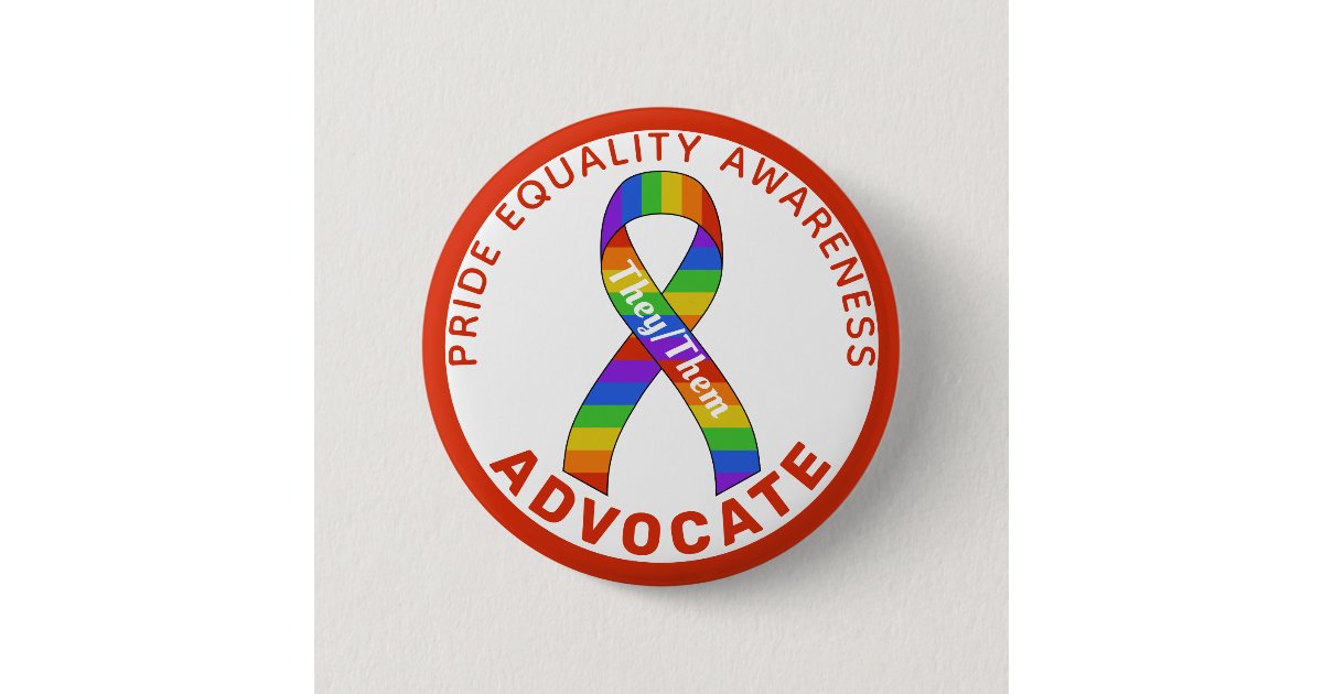 Red Pride Equality Awareness White Button | Zazzle
