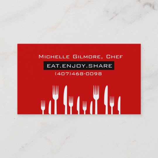 Red Private Chef Catering Business Card | Zazzle.com
