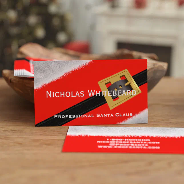 Red Professional Santa Claus Custom Business Cards | Zazzle
