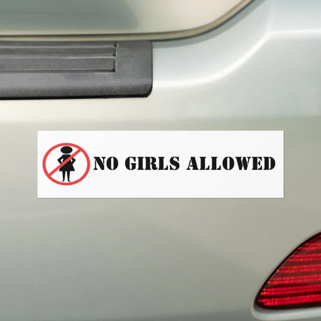 Red Prohibition Sign Woman with hands on hips Bumper Sticker | Zazzle