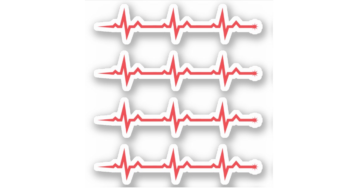 Red pulse wave stickers | Zazzle