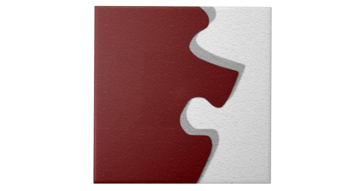 Red Puzzle Piece Tile | Zazzle