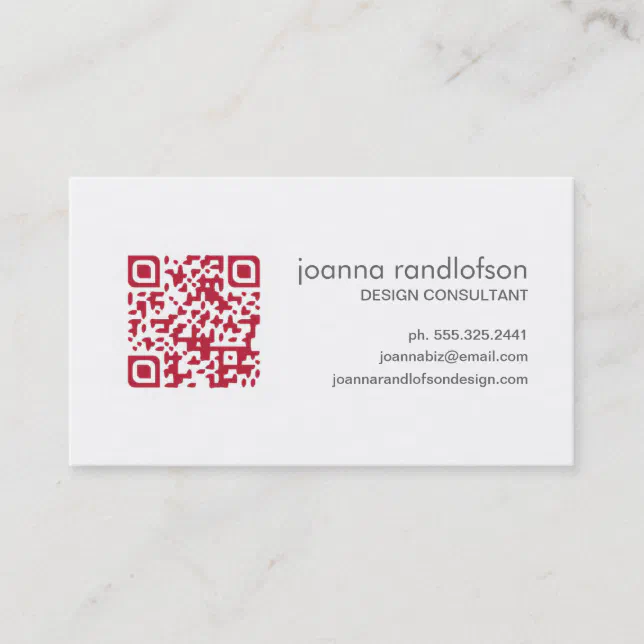 Red QR CODE Business Card | Zazzle