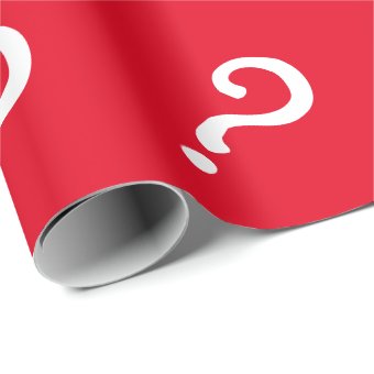 Red question mark wrapping paper | Matte | Zazzle