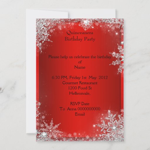Red Quinceanera 15th Elite Elegant Birthday Party Invitation | Zazzle