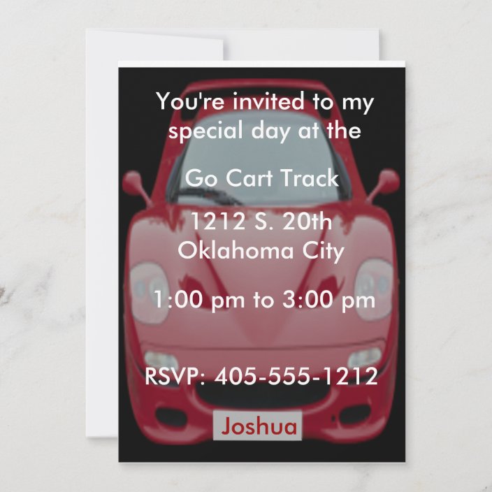 Red Race Car Birthday Invitation | Zazzle.com