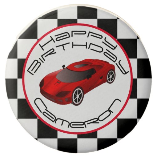 Red Race Car | Custom Birthday Party Chocolate Covered Oreo | Zazzle