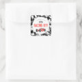Red Race Car Fast One 1st birthday party Square Sticker | Zazzle
