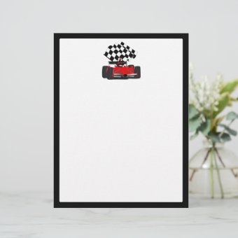 Red Race Car with Checkered Flag | Zazzle