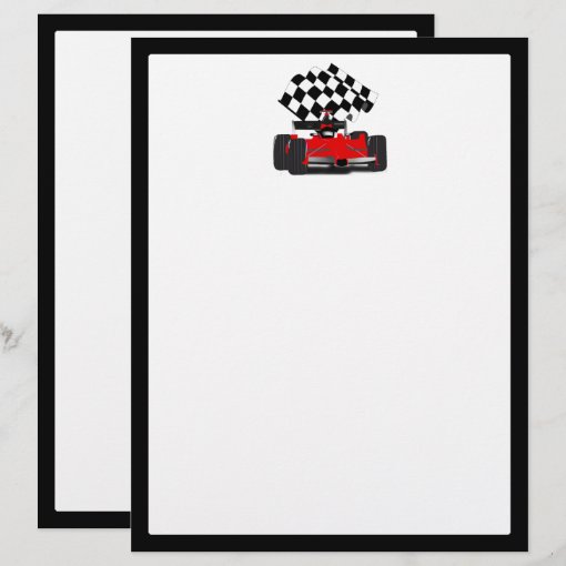 Red Race Car with Checkered Flag | Zazzle