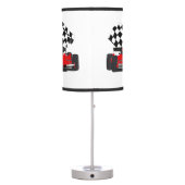 Red Race Car with Checkered Flag Table Lamp | Zazzle