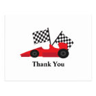 Black White Checkered Red Racecar Child's Birthday Postcard | Zazzle.com