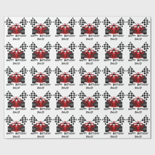 Red Race Car Wrapping Paper | Zazzle