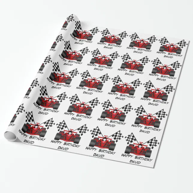 Red Race Car Wrapping Paper | Zazzle