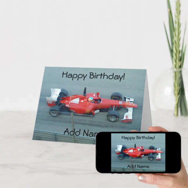 Red Racing Car Birthday Card | Zazzle