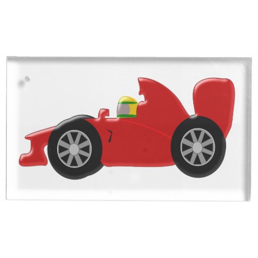 Red Racing Car Table Card Holder | Zazzle