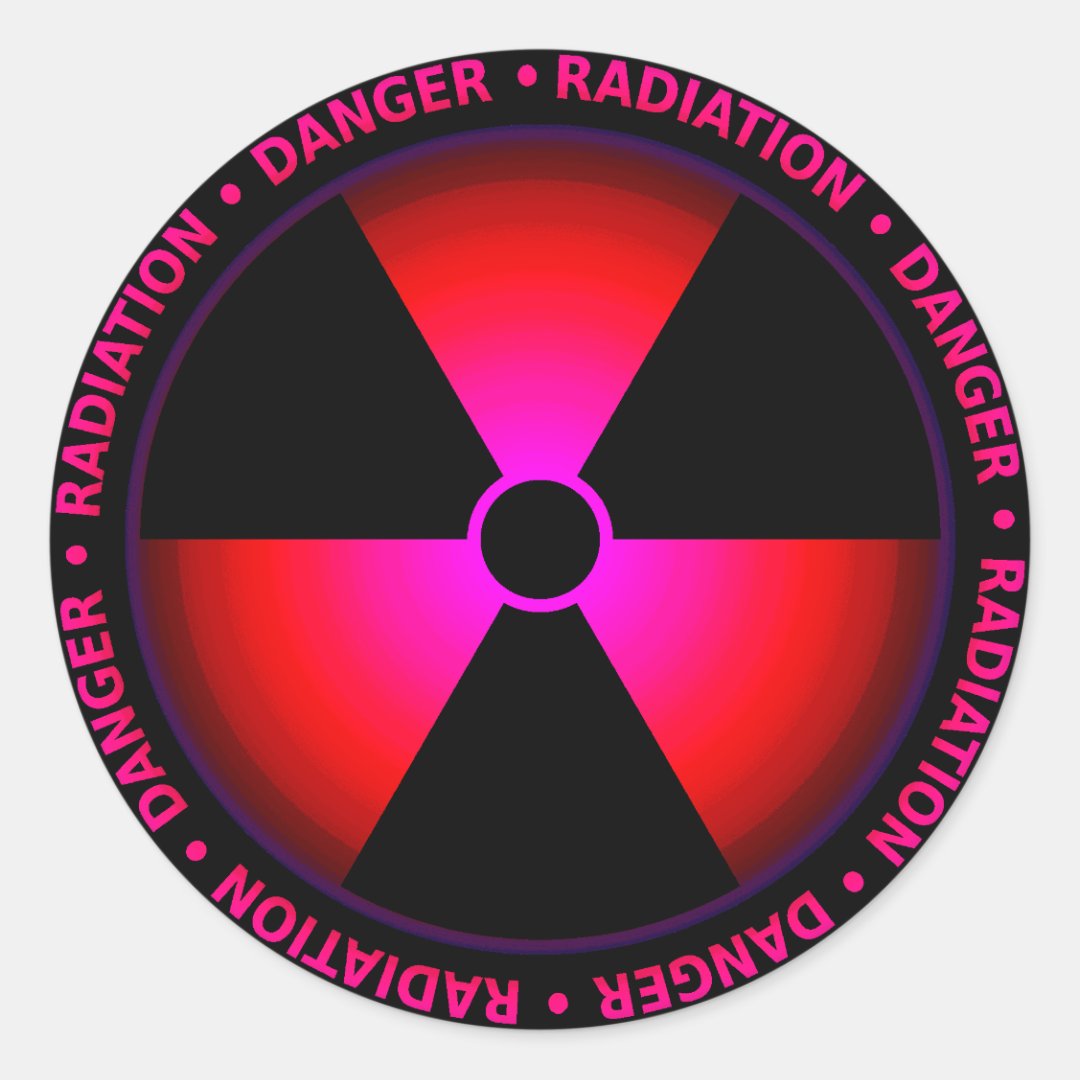 Red Radiation Symbol Sticker | Zazzle