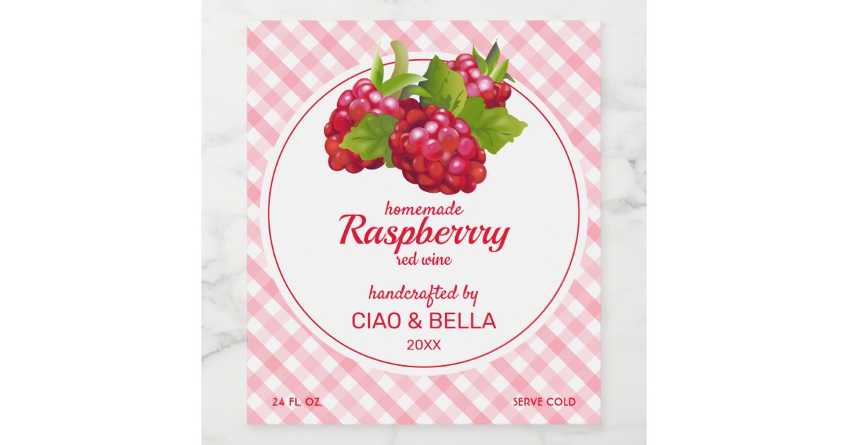 Red Raspberry Wine Label | Zazzle