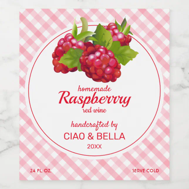 Red Raspberry Wine Label | Zazzle