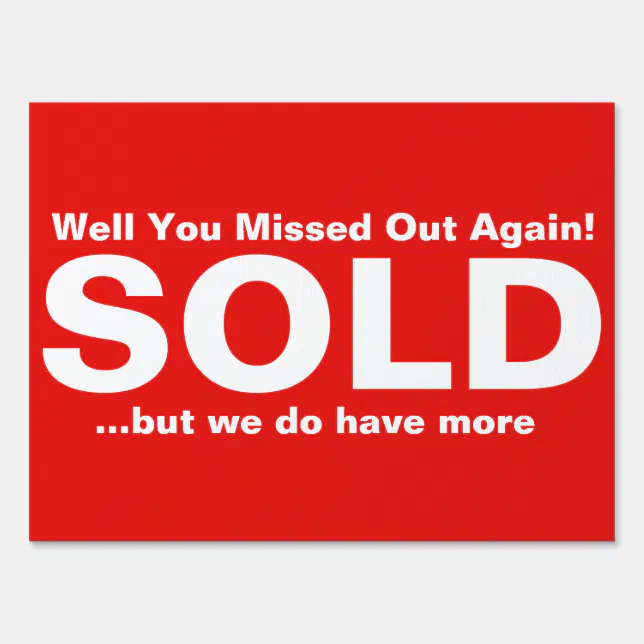 Red Real Estate Agent Sold Sign | Zazzle