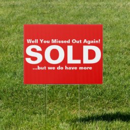Red Real Estate Agent Sold Sign | Zazzle