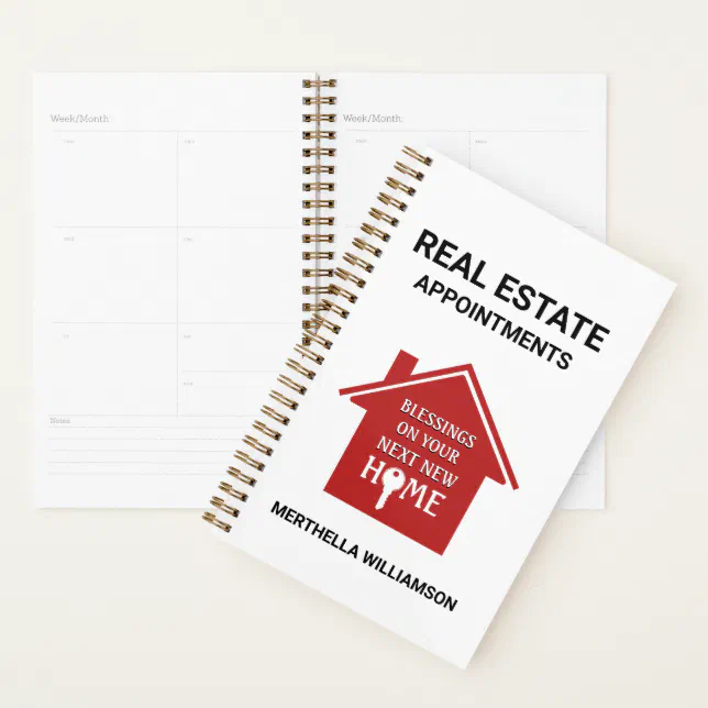 Red REAL ESTATE Appointments Planner | Zazzle