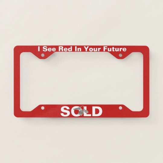 Red Real Estate Sold Sign License Plate License Plate Frame | Zazzle.com