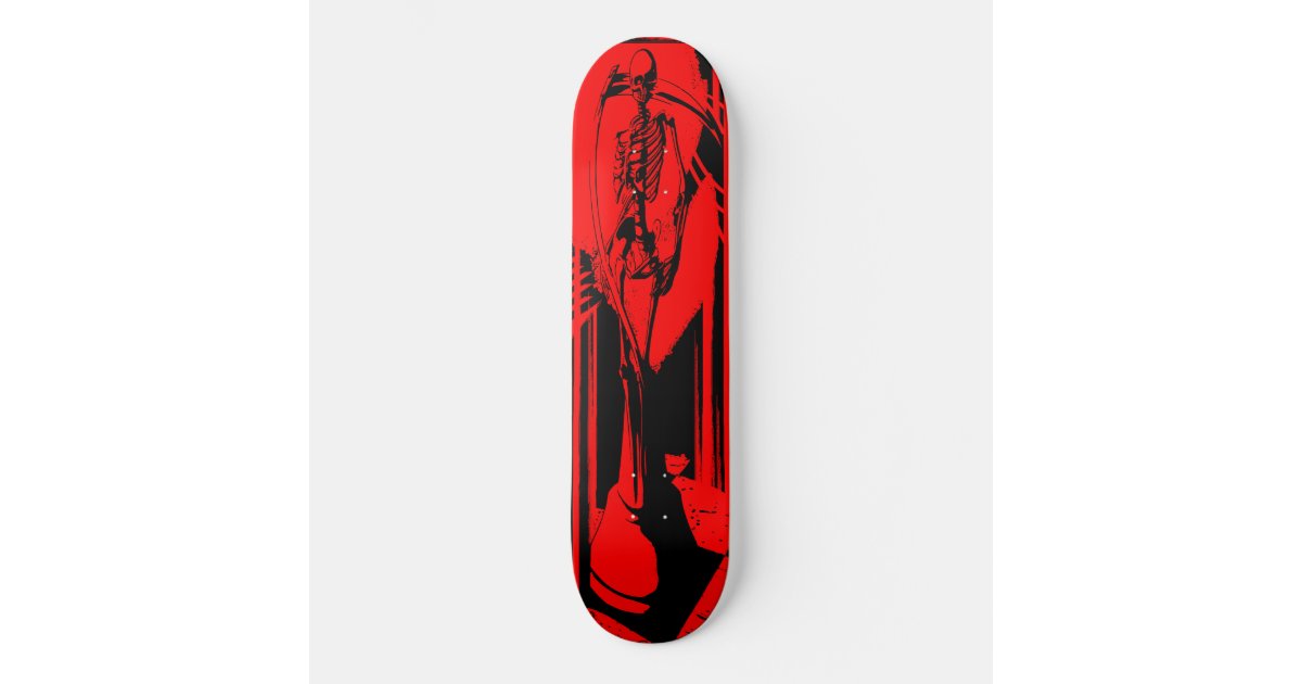 Red reaper check mate skateboard | Zazzle