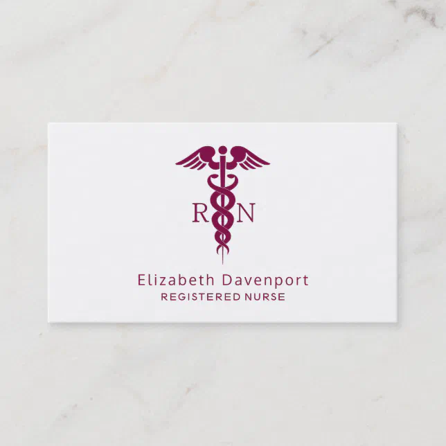 Red Red Caduceus Nurse Medical Symbol Business Card | Zazzle