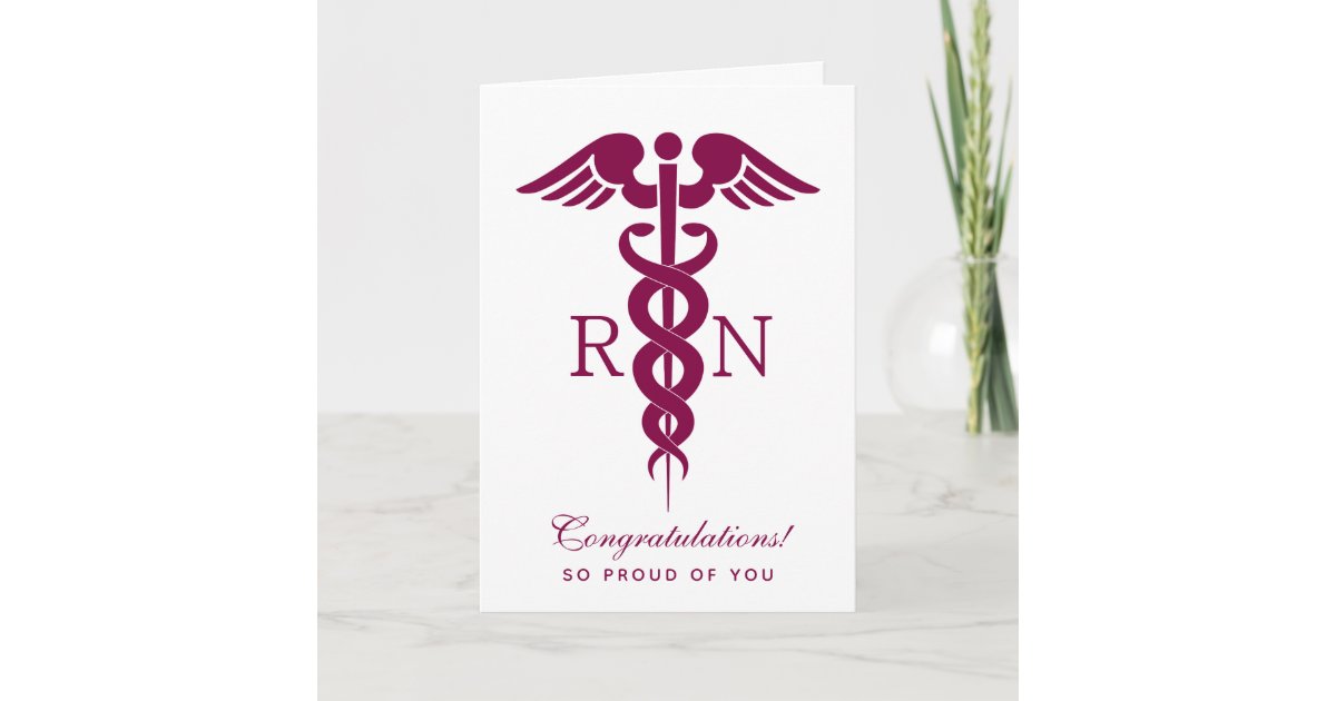 Red Red Caduceus Nurse Medical Symbol Card | Zazzle