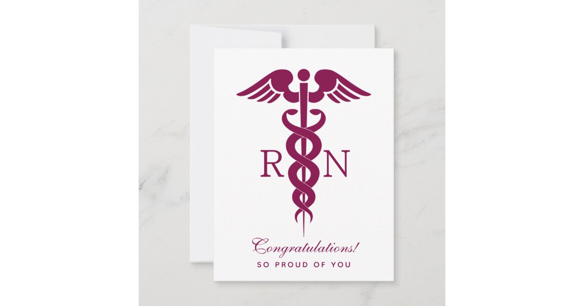 Red Red Caduceus Nurse Medical Symbol Holiday Card | Zazzle