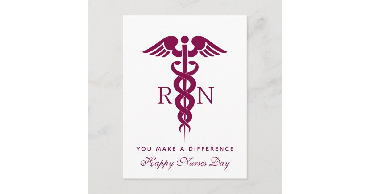 Red Red Caduceus Nurse Medical Symbol Postcard | Zazzle