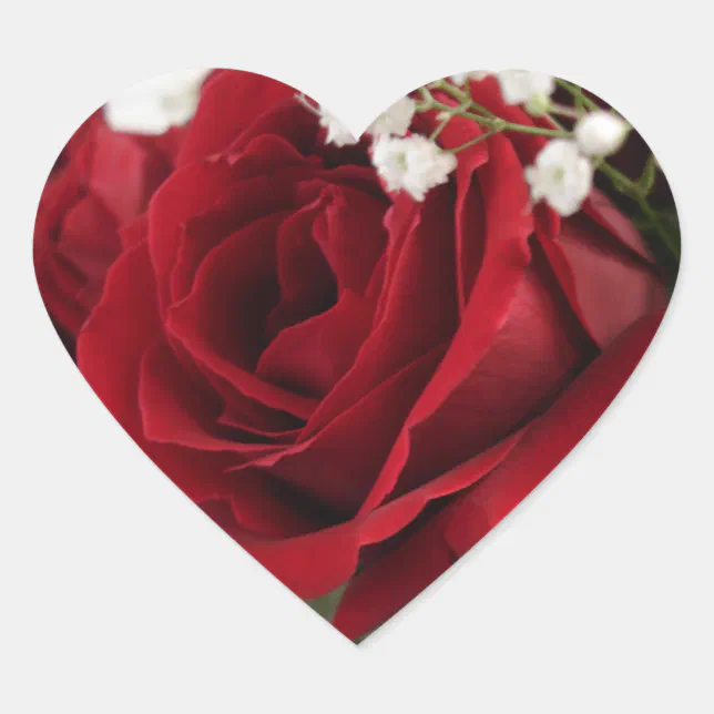Red Red Rose - Heart Shaped Heart Sticker | Zazzle