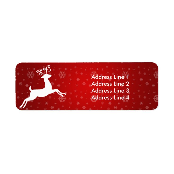 Red Reindeer Return of Address Label | Zazzle
