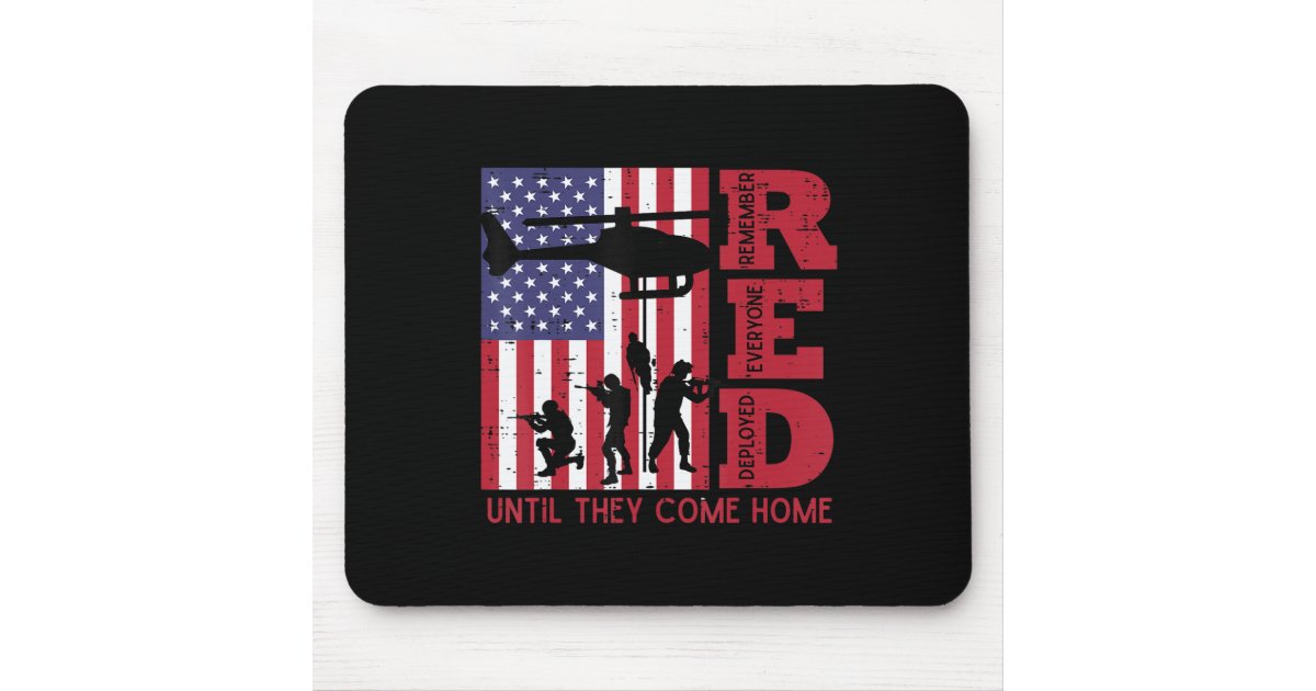 RED Remember Everyone Deployed Flag Helicopter Mem Mouse Pad | Zazzle