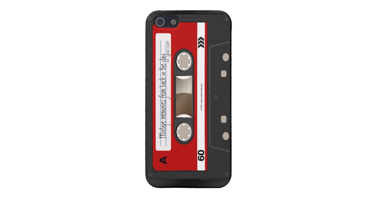 Red Retro Cassette Tape Personalized Case | Zazzle