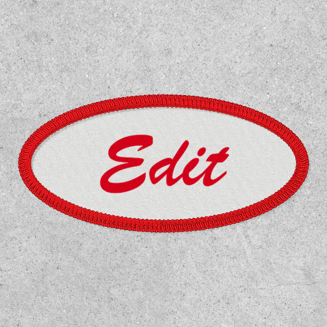 Red Retro Mechanic Name Template Patch | Zazzle
