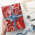 Red Retro Paisley Bandanna/Bandana Wrapping Paper | Zazzle