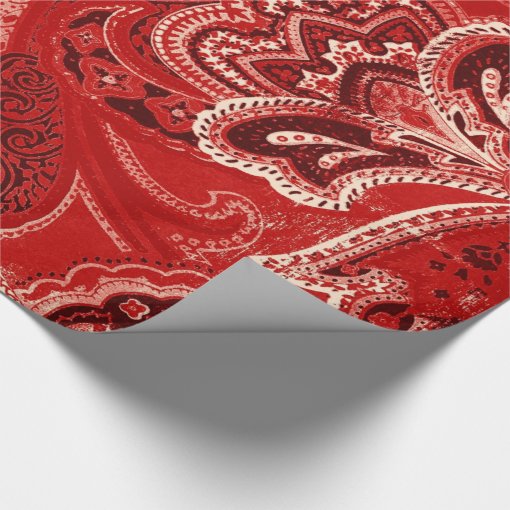 Red Retro Paisley Bandanna/Bandana Wrapping Paper | Zazzle