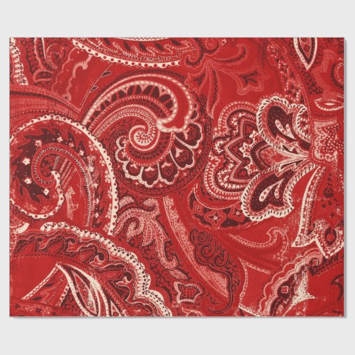 Red Retro Paisley Bandanna/Bandana Wrapping Paper | Zazzle