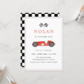 Red Retro Race Car Theme Birthday Invitation | Zazzle